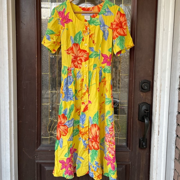 Howard Wolf | Dresses | Vintage Howard Wolf Yellow Floral Dress | Poshmark